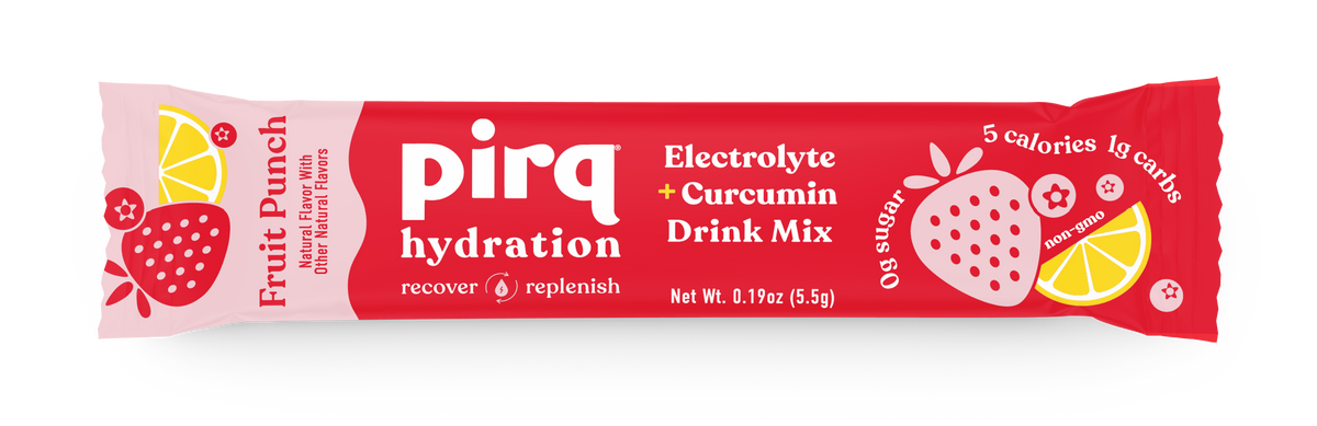 Pirq Hydration Electrolyte + Curcumin Drink Mix, Fruit Punch