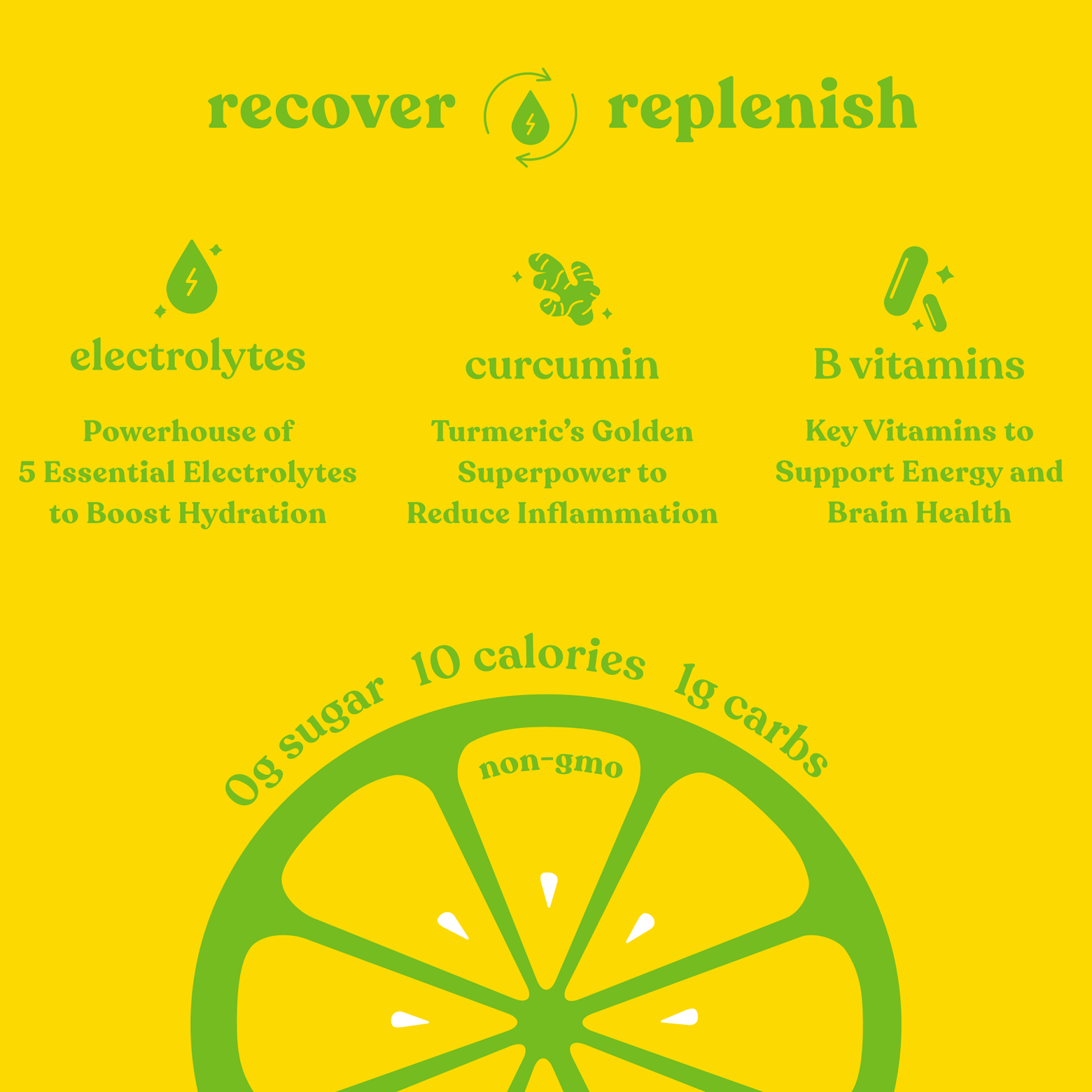 Pirq Hydration Electrolyte + Curcumin Drink Mix, Lemon Lime